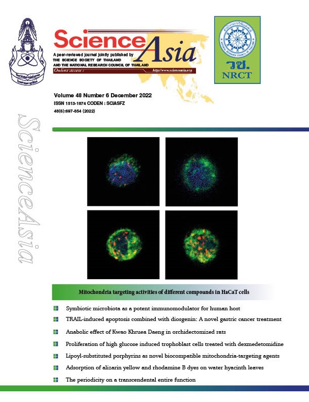 ScienceAsia - Journal of The Science Society of Thailand